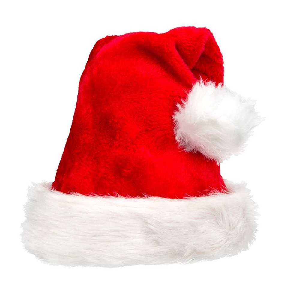 Santa Hat Santa's Caps Christmas Hat Plush Red Holiday Adult Christmas ...