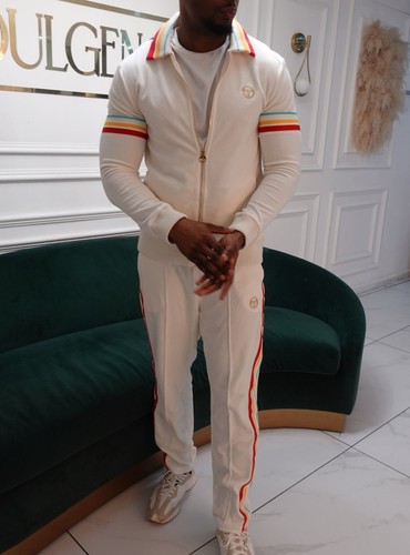 RARE SERGIO TACCHINI VELOUR MEN'S SIZE XL SLICE TRACKSUIT GARDENIA GOLD ...