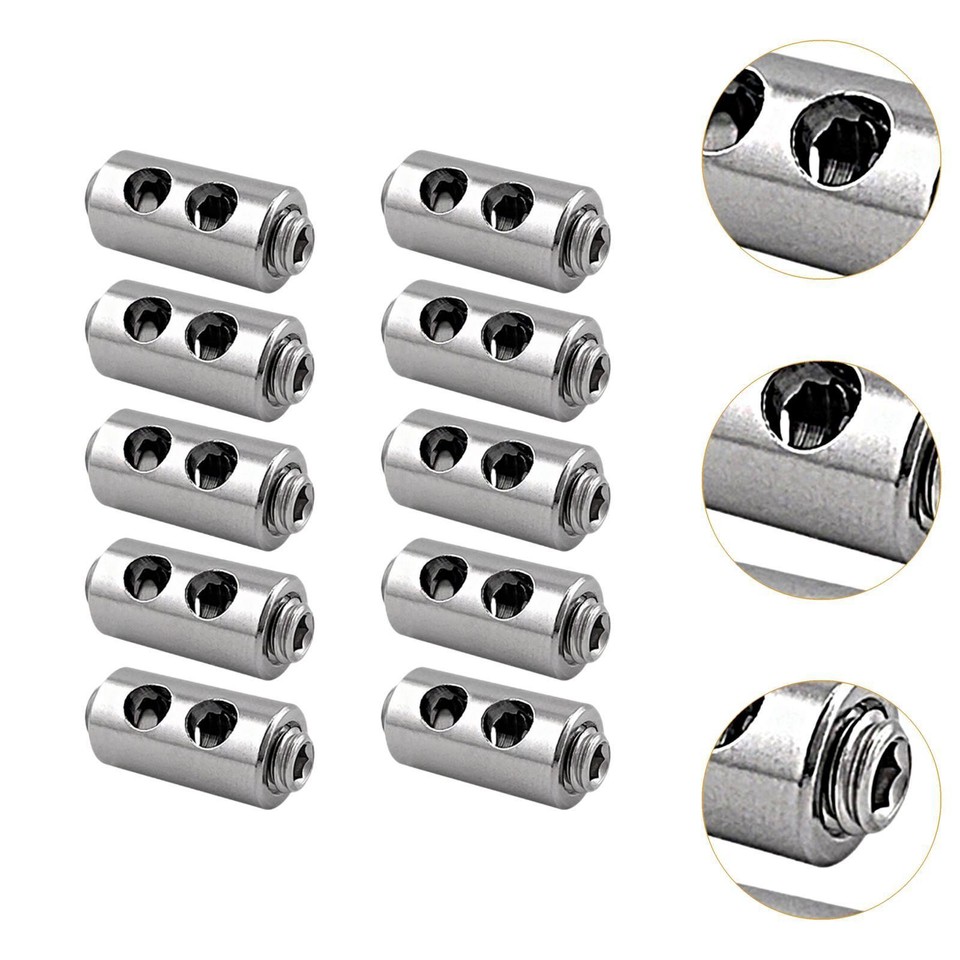 10Pcs 3mm Wire Rope Clamps Clip Sturdy with M5 Hexagon Screws for ...