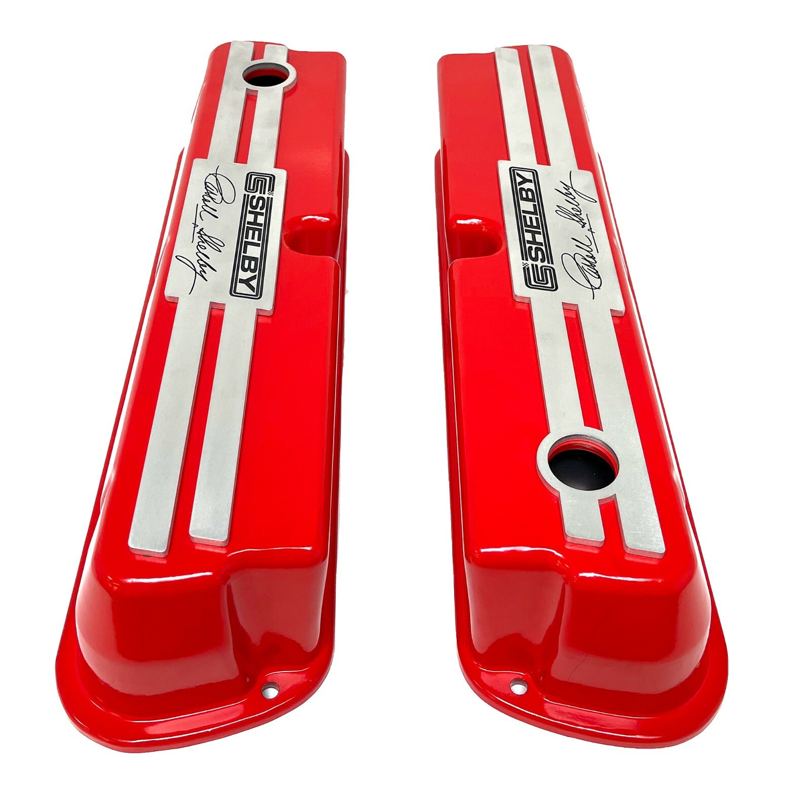 Ford Small Block 289, 351W Red Valve Covers - Billet Top - CS Shelby ...