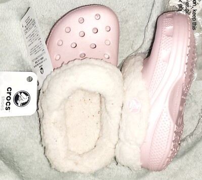 Crocs Baby Girls Mammoth Vintage Pink Furry 6 7 Nwt Infants Kids Shoes ...