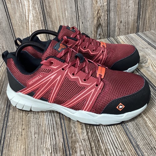 Merrell Womens F2413-18 Red Steel Toe Safety Boots Lace Up Size US 7.5 ...
