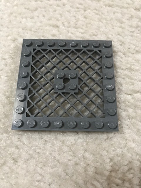 LEGO Bricks Plate 8x8 “Studs” Lattice Griil Vent Stone Dark Grey ...