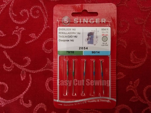 Singer Serger Overlock Needles 2054 "Assorted Sizes" 14U32A,14U34,14U44 ...