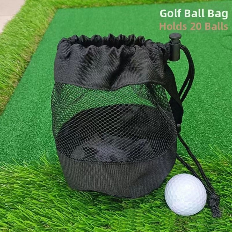 Portable Nylon Mesh Golf Ball Bag for Golf Tennis Badminton Table ...