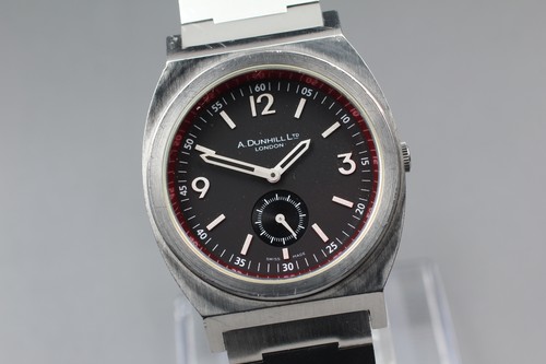 Near MINT Dunhill RPM 8034 Black Small Seconds Quartz 37mm Men's Watch ...
