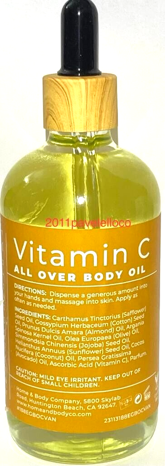 Vitamin C all over body oil ~ Coconut / Vanilla + Vitamin C Blend ~ 8 ...