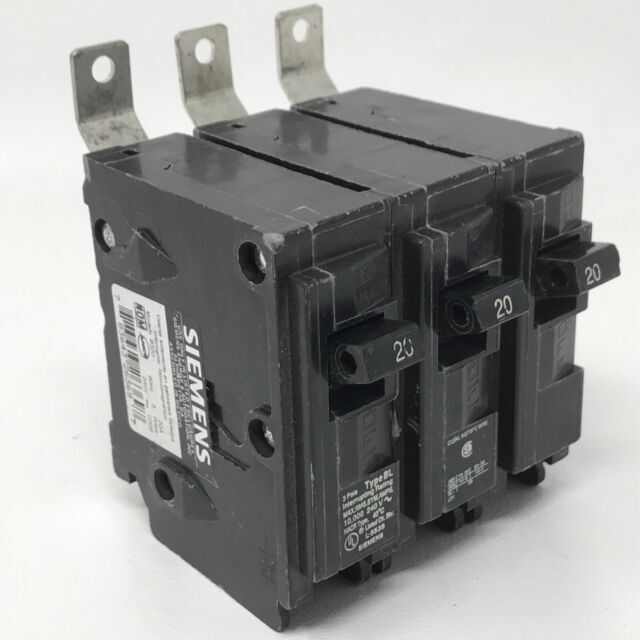 Siemens B320 3 Pole 20 Amp 240v Circuit Breaker - Black for sale online ...