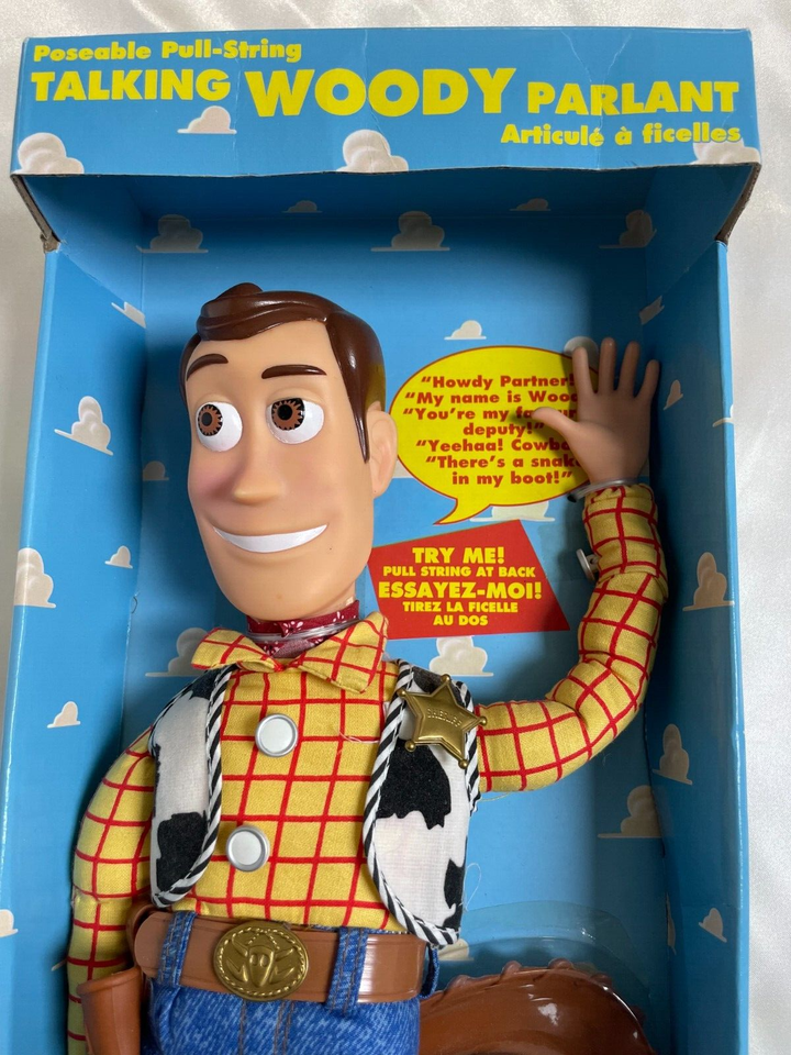 RARE TOY STORY POSEABLE PULL STRING TALKING WOODY PARLANT "ARTICULLE a ...