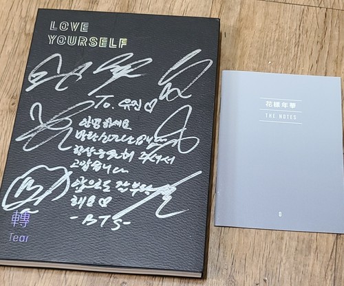 BTS LOVE YOUR SELF album Autographed Signed + Suga handwritten message ...