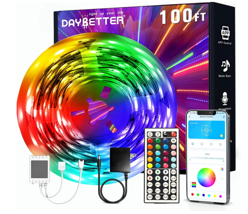 100Ft LED Strip Lights, Smart Light with App Remote Control, RGB LED ...