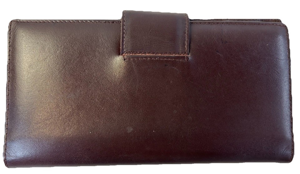 Vintage ETIENNE AIGNER Oxblood Leather Bi Fold Wallet Credit Cards ...