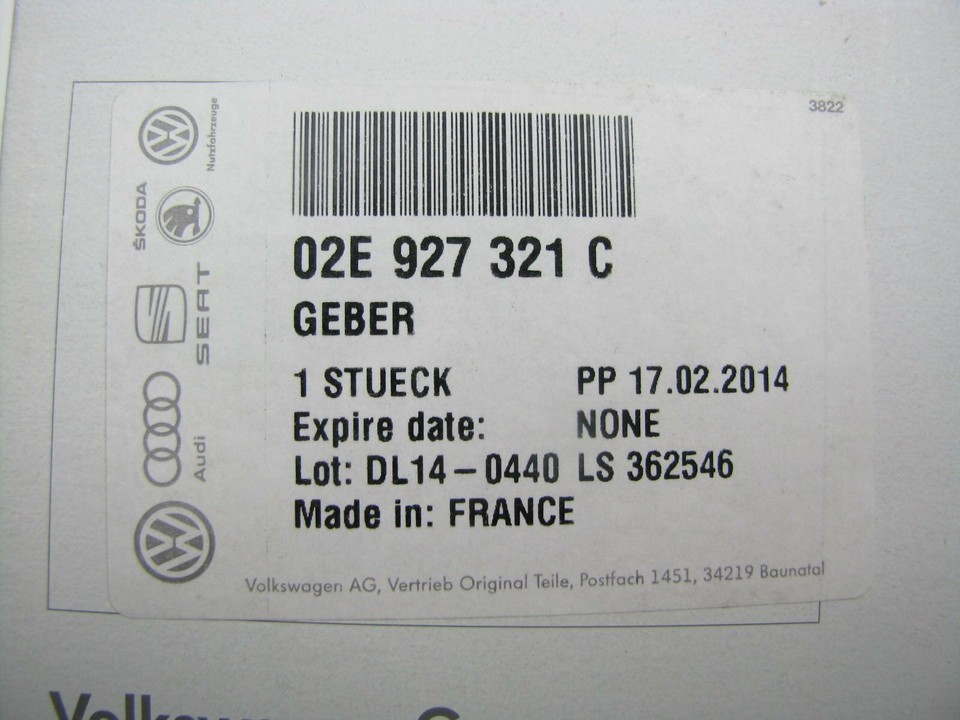 NEW GENUINE Speedometer Impulse Sender Vehicle Speed Sensor OEM VW ...