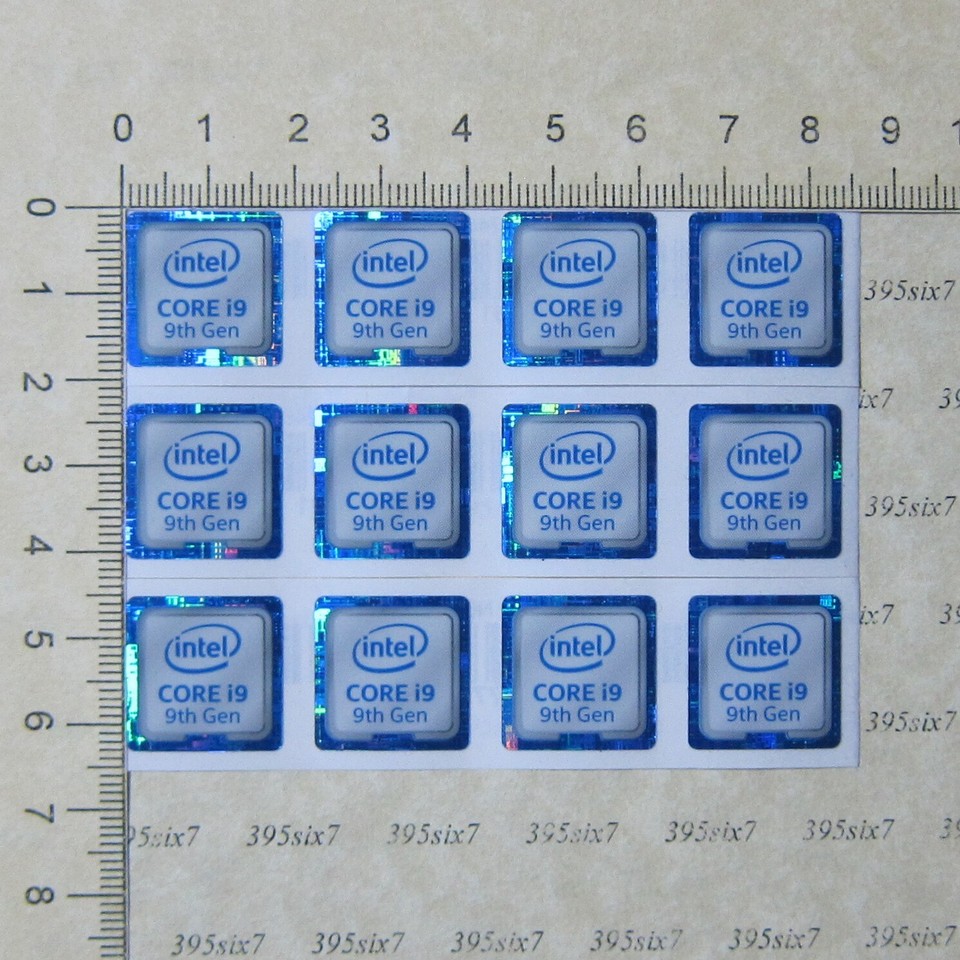 Laptop PC Processor Sticker (1st 3rd 4th 6th 7th 8th 9th 10th Gen) x 12 ...