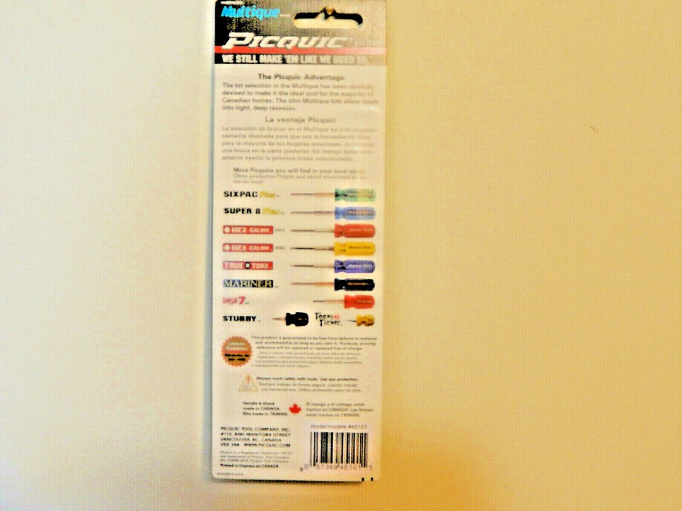 PICQUIC MULTIQUE - Slim Handle Multi-Bit Driver w/ 7 Bits - Yellow | eBay