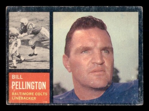 1962 Topps Football #9 Bill Pellington GD *e1 | eBay