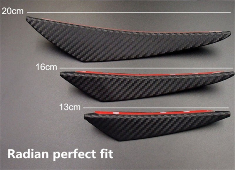 Wing Carbon Fiber Spoilers Lip Splitter Synthetic Plastic 3 Pairs Black ...