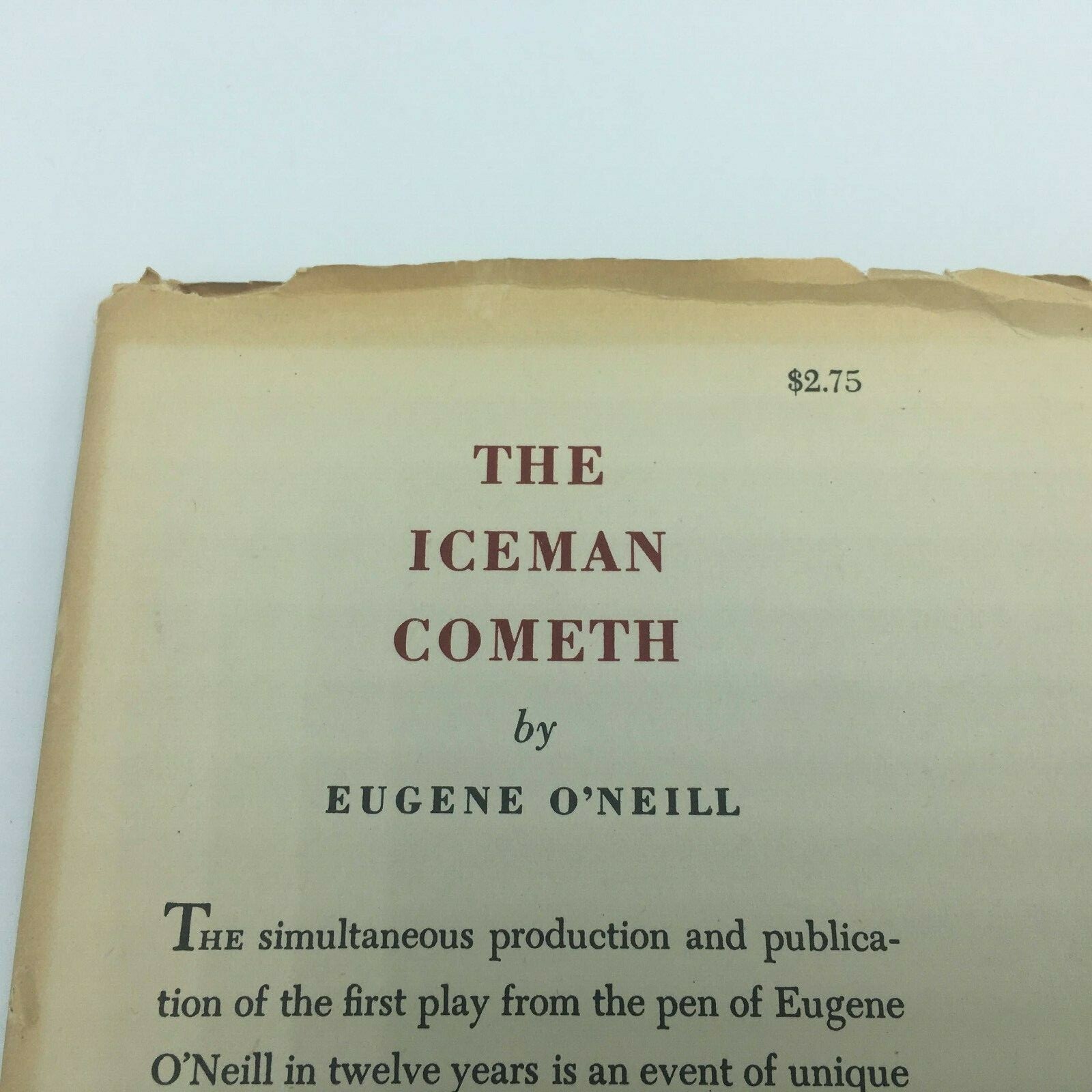 THE ICEMAN COMETH ~ Eugene O'neill ~ First Edition 1946 HCDJ Classic ...
