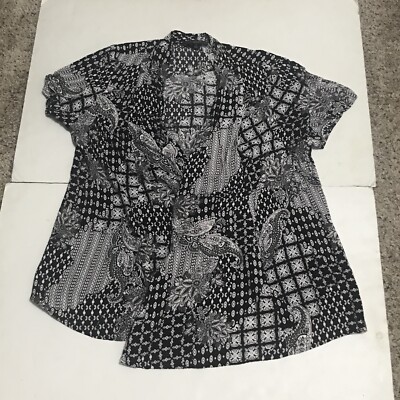 Elements Suit Outer Size 1X Black Patterns Open Short Sleeves 2588 | eBay