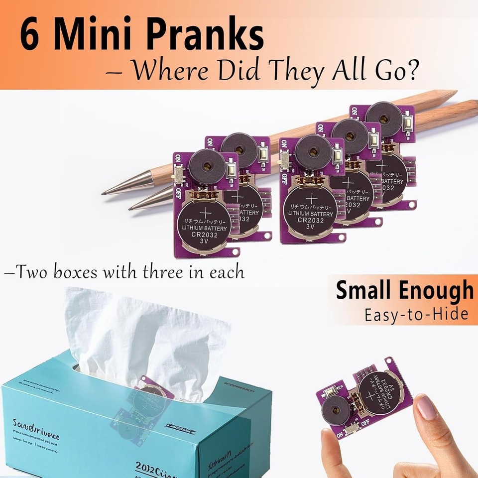 Cricket Noise Maker Prank 6-Pack - Hidden Prank Device with 3- Beeping ...
