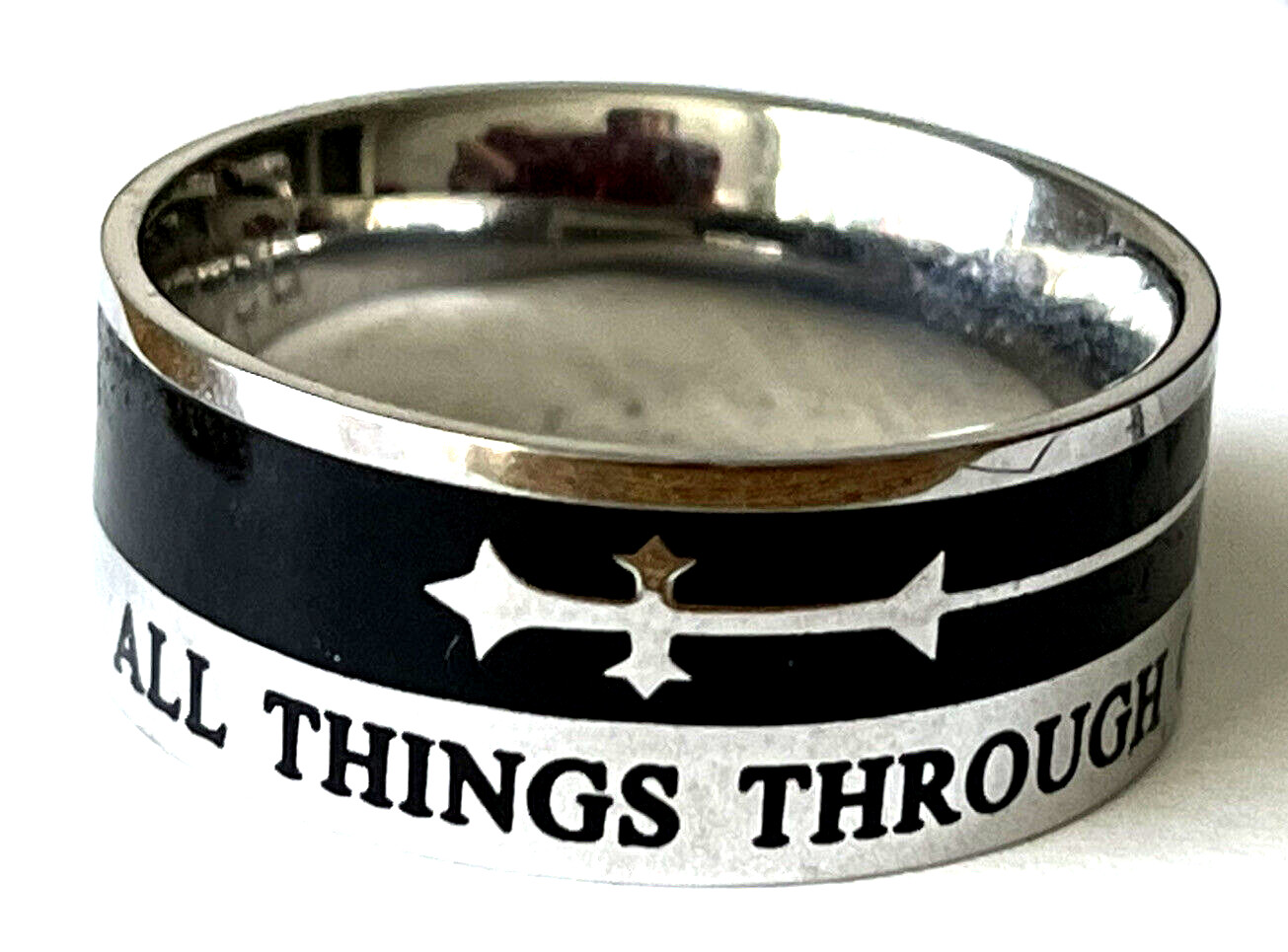 Armor Of God Ephesians Opus Dei Silver/Black Stainles… - Gem