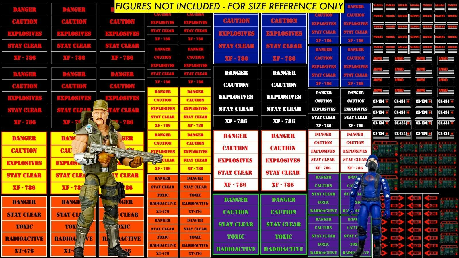 GI JOE DECALS DIFFERENT SIZES FOR 3.75 FIGURES OR 6” GI JOE CLASSIFIED ...