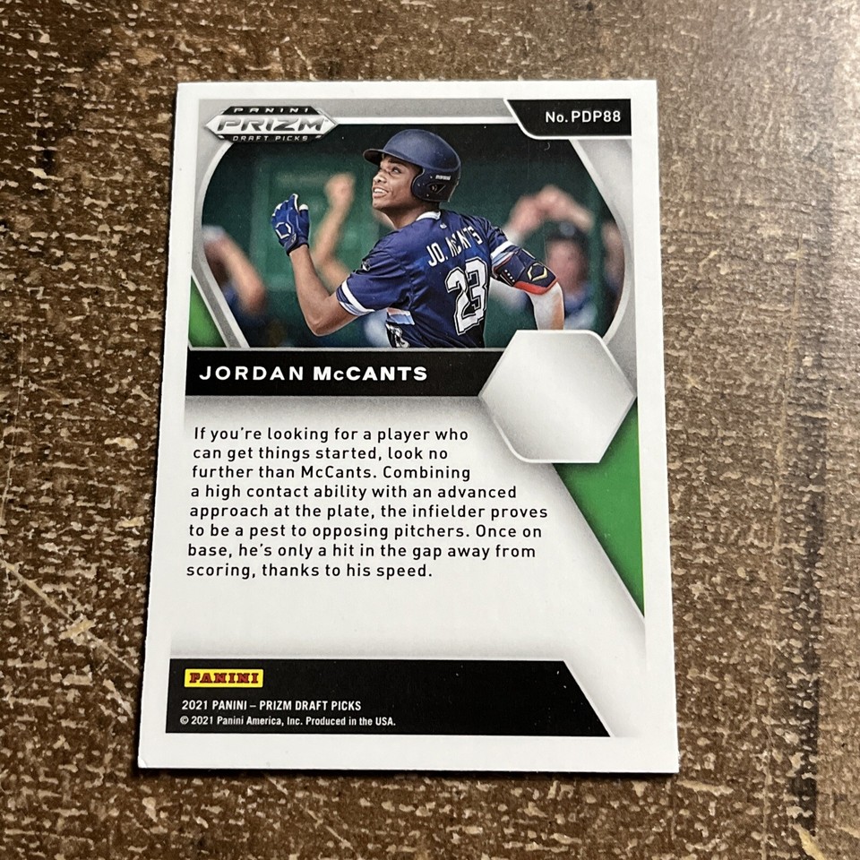 Jordan McCants - 2021 Panini Prizm Draft Picks Base #PDP88 - MIAMI ...