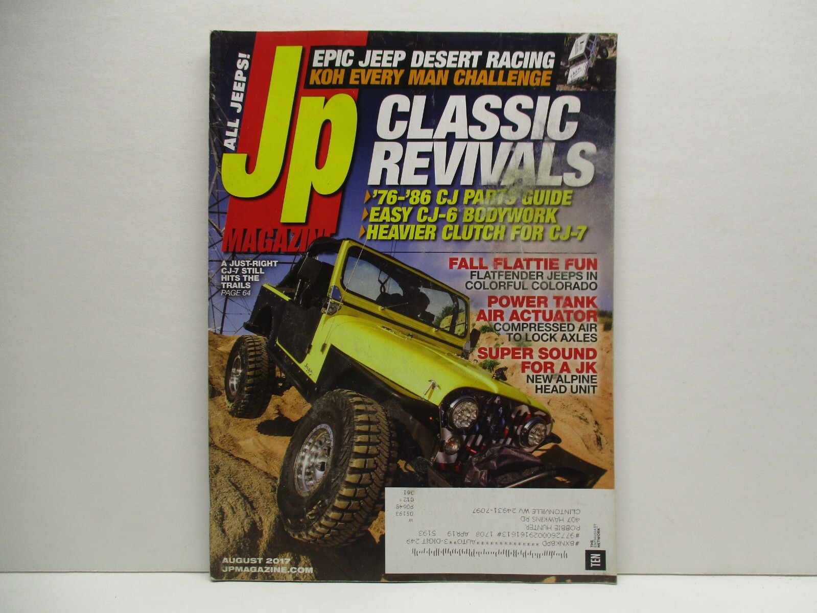 Aug. 2017 JP Magazine Jeeps Pick-Up Cherokee Wagoneer Wrangler CJ5 4x4 ...