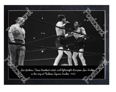 Historic Lew Jenkins vs Lou Ambers 1940 Boxing Postcard | eBay