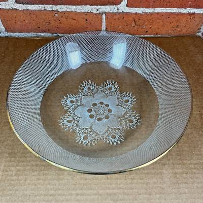 Chance Glass England Lace Pattern Fiestaware Line 10" Serving Bowl Gold ...