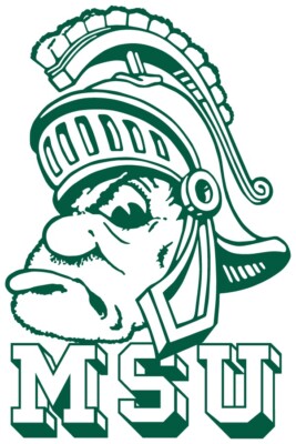 Michigan State Spartans Throwback Logo - Die Cut Laminated Vinyl ...