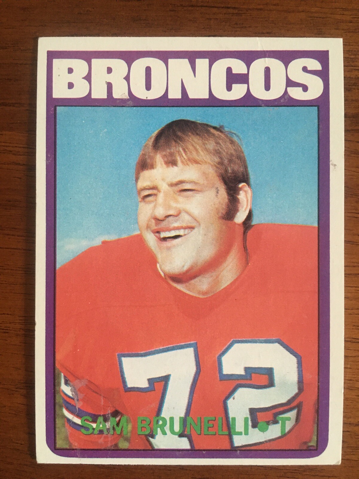 1972 Topps Football #208 Sam Brunelli Denver Brocos | eBay