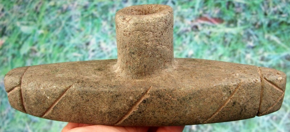 Rare Super Fine 7 13/16 inch Engraved Canoe Effigy Platform Pipe COA ...