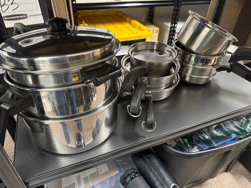 Saladmaster 14 Piece Lot 18-8 Tri-Clad SS Cookware Pot & Pan Set ...