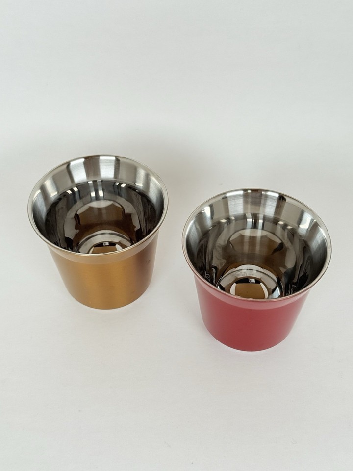 NESPRESSO Pixie Lungo Double-Wall Steel Espresso Coffee Cups - set of 2 ...