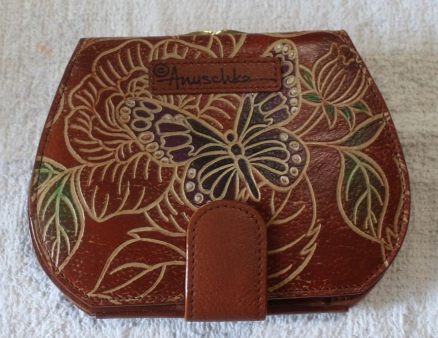 Anushka Leather Trifold Wallet Coin Purse clutch RFID embossed ...