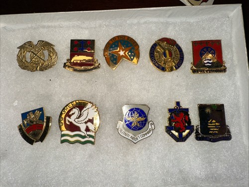 Lot #43 Lot Of 10 Vintage Military DUI Pins Meyers And Other Marks CB ...