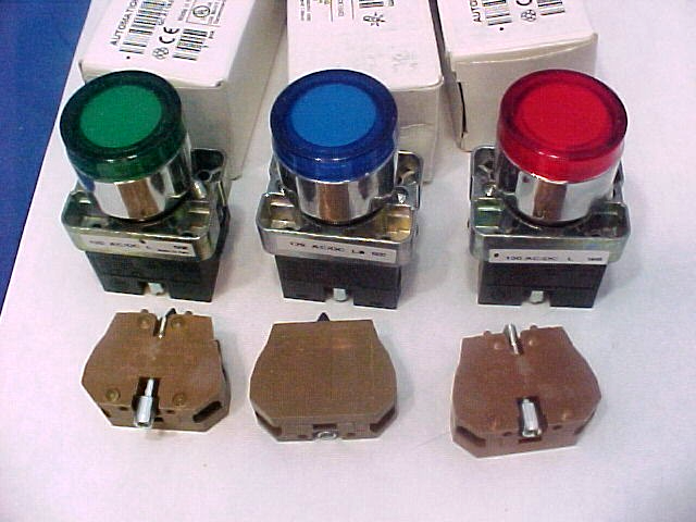 lot of 3 AUTOMATION DIRECT PUSH BUTTON STOP SWITCHES red green blue SG ...