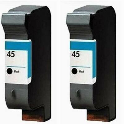 2 P Black HP 45 Ink Cartridge OfficeJet G55 G85 G95 K60 K80 R40 R60 R80 ...