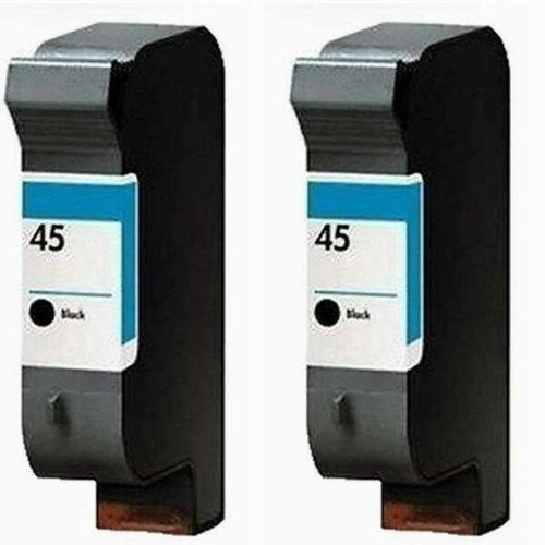 2 P Black HP 45 Ink Cartridge OfficeJet G55 G85 G95 K60 K80 R40 R60 R80 ...