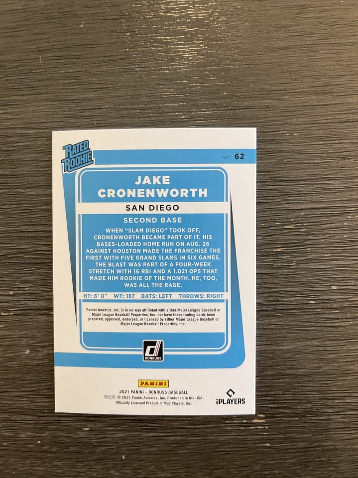 2021 Donruss-Rated Rookie-Jake Cronenworth #62 | eBay