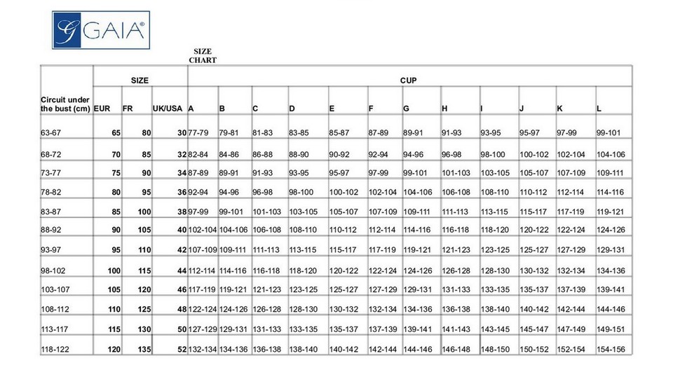 GAIA!Women's padded full cup bra size 30 32 34 36 38 40 42 B C D E F G ...