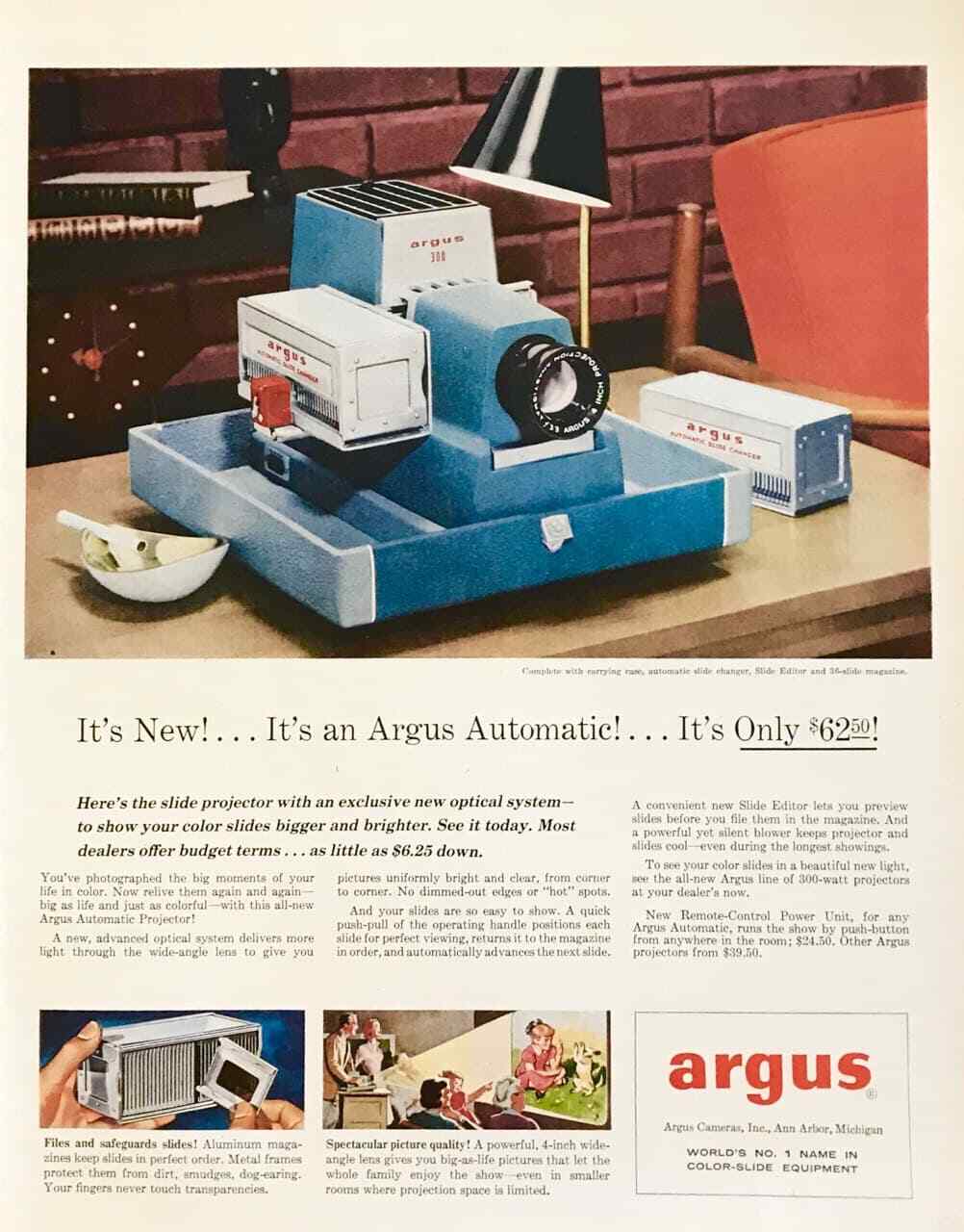 1956 Argus 300 Automatic Slide Projector PRINT AD | eBay