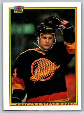 1990-91 Bowman Steve Bozek Vancouver Canucks #64 | eBay