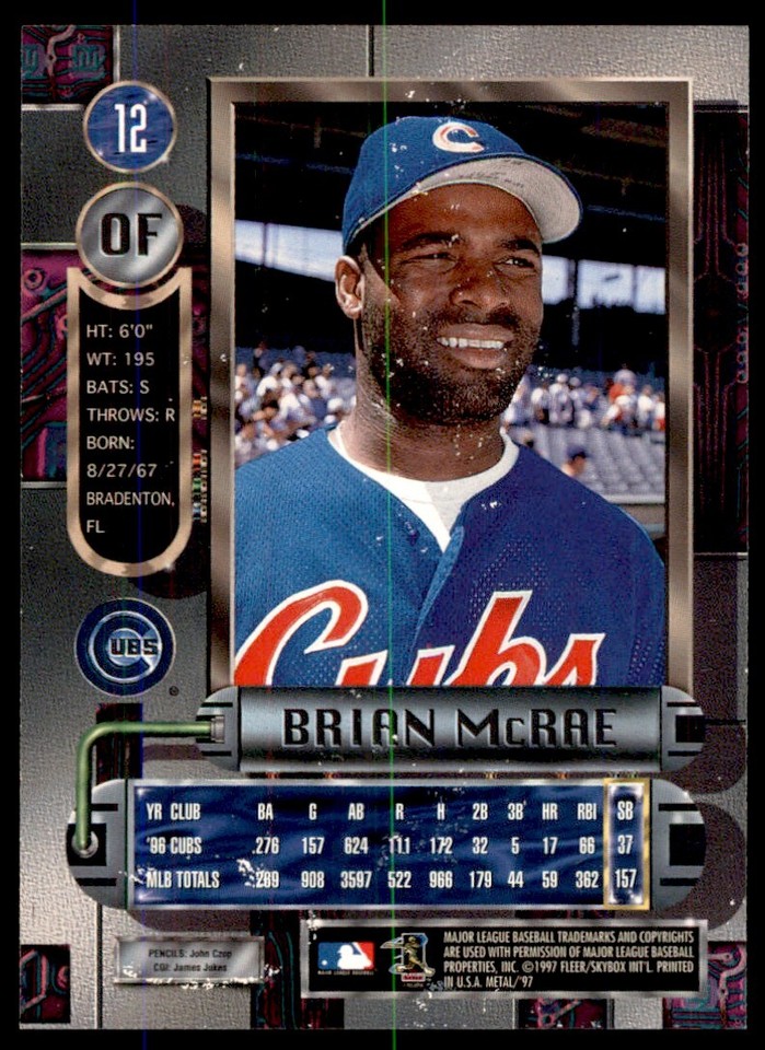1997 Fleer Metal Universe Brian McRae Baseball Cards #12 | eBay