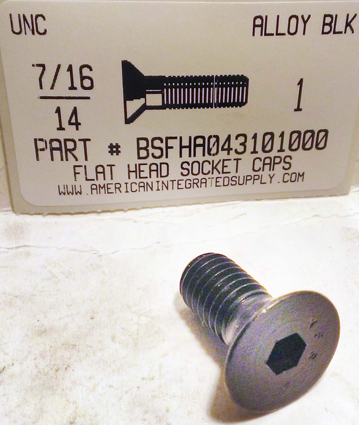 7/16-14x1 Flat Head Hex Socket Cap Screws Alloy Steel Black (5) | eBay