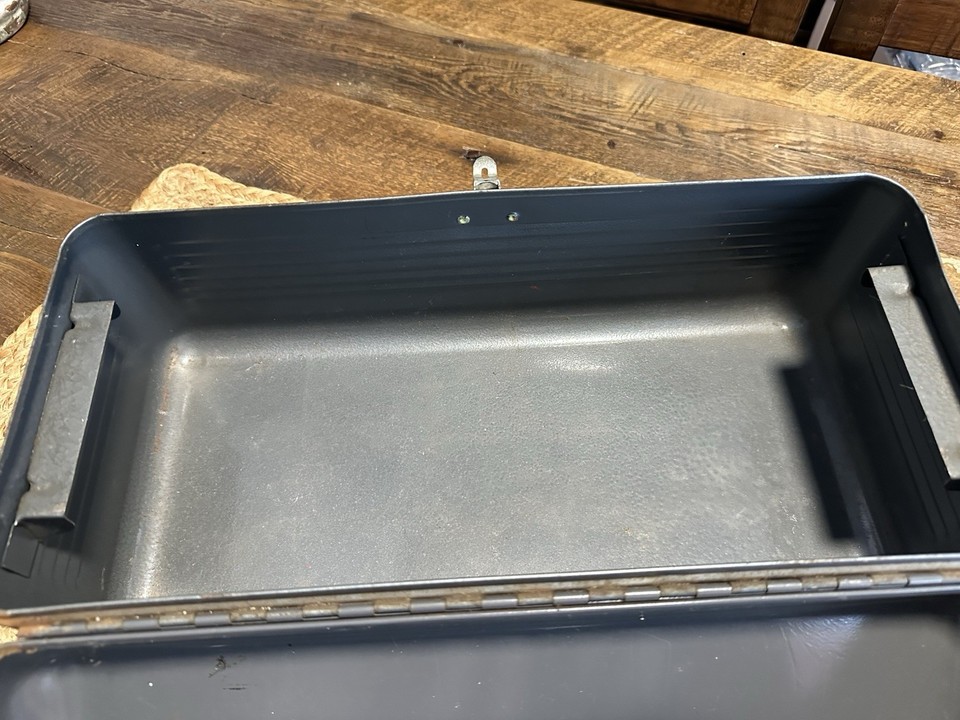 Vintage Simonsen Metal Tool Box Chicago Streamline Hammered Gray 16x7x8 ...