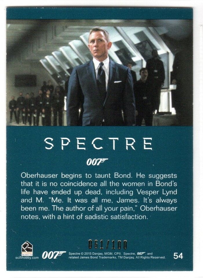 JAMES BOND 2016 ARCHIVES SPECTRE EDITION SPECTRE GOLD BASE PARALLEL #54 ...