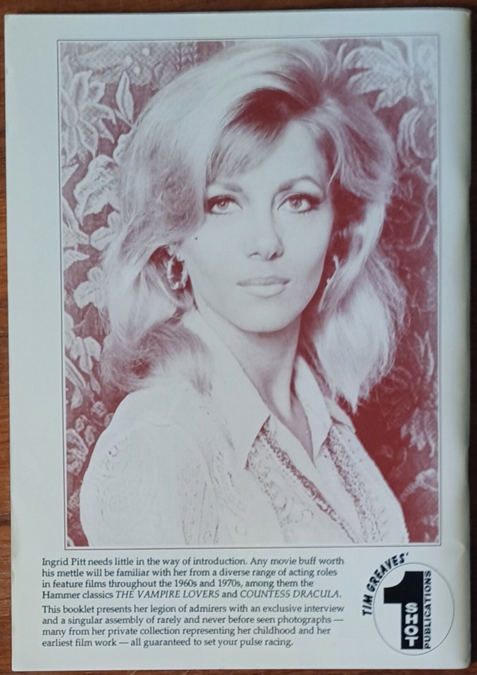 Ingrid Pitt Queen Of Horror Hammer Glamour 1-Shot Publications 1995 VF | eBay