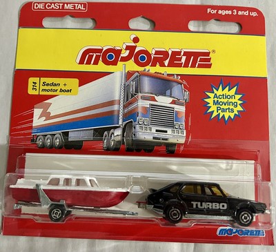 Vintage Majorette 314 Sedan+boat Saab 900 Turbo 1984 Black 1/64 NEW ...